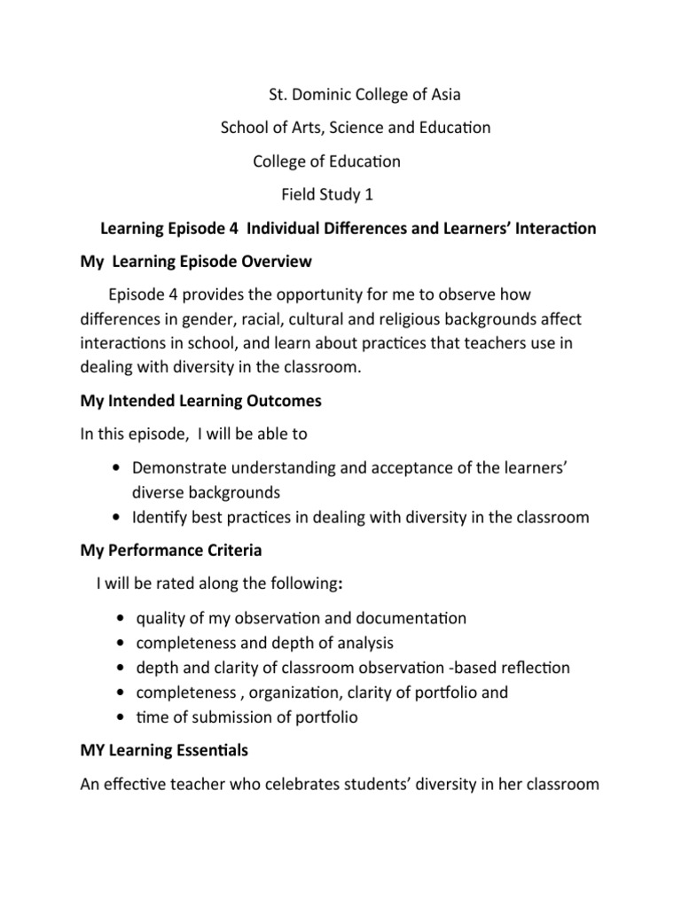 FS 1 Episode 4 | Download Free PDF | Learning | Classroom