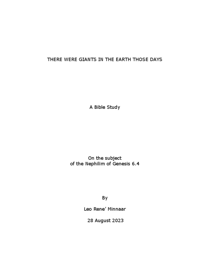 Bible Study - Nephilim | PDF