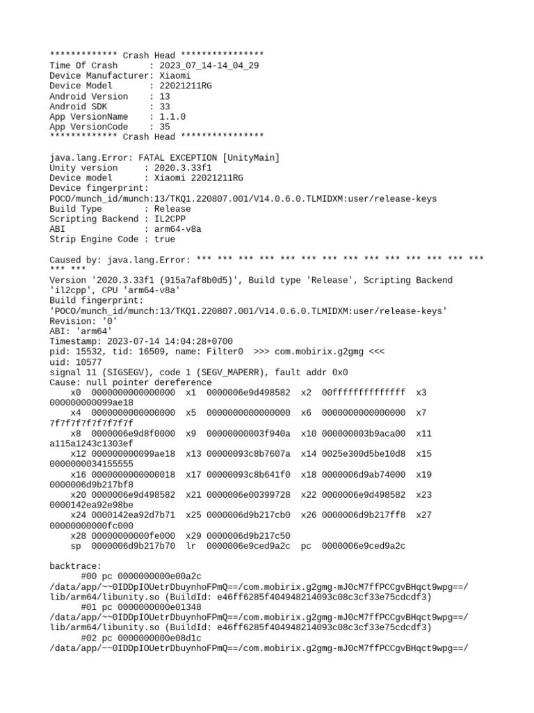 mod_menu_crash_2023_07_14-14_04_29 | PDF | Android (Operating System) | Embedded Linux Distributions