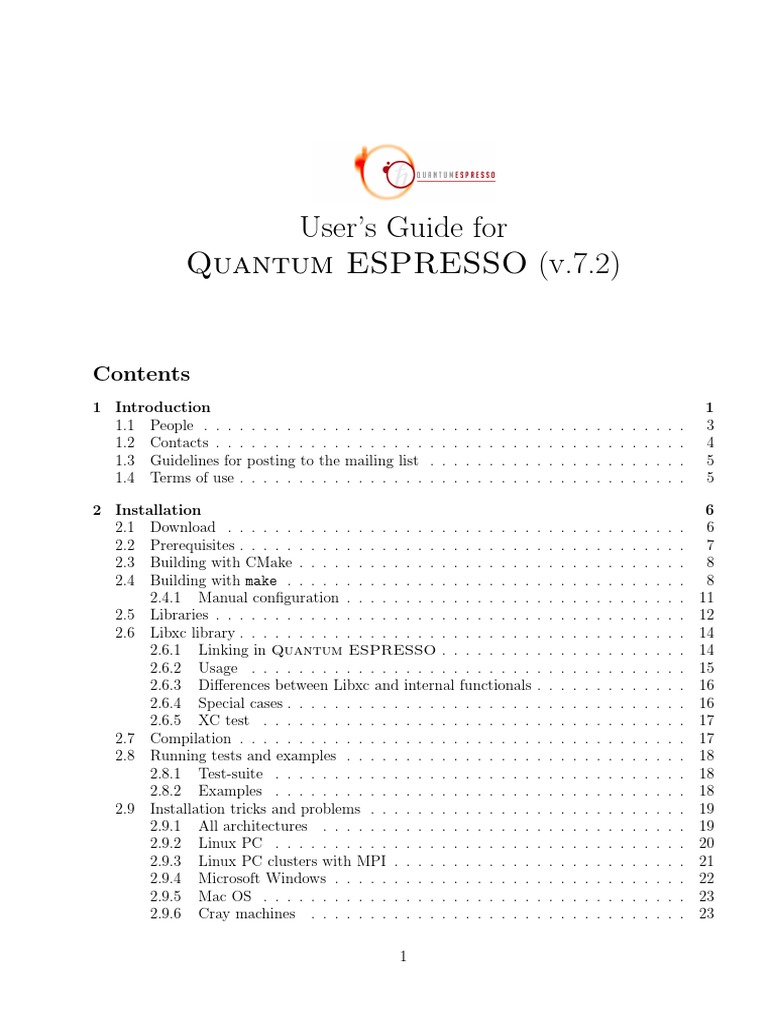 User - Guide Quantum Espresso | PDF | Computers