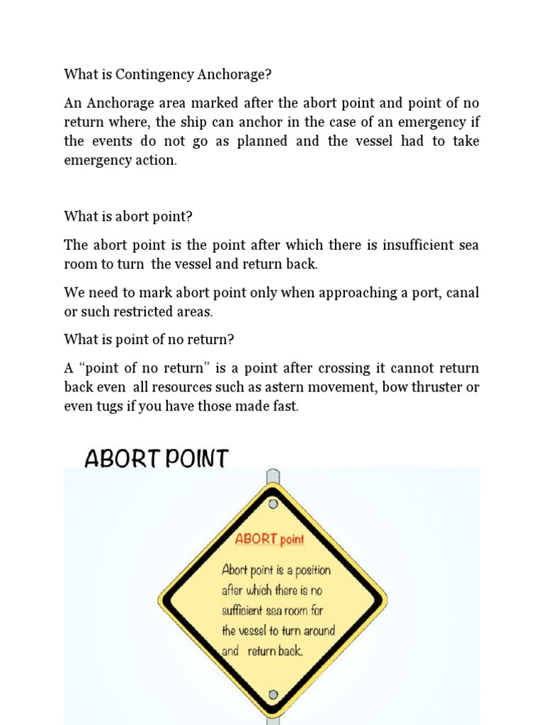 Understanding Abort Points and Anchorages | PDF | Business | Technology ...
