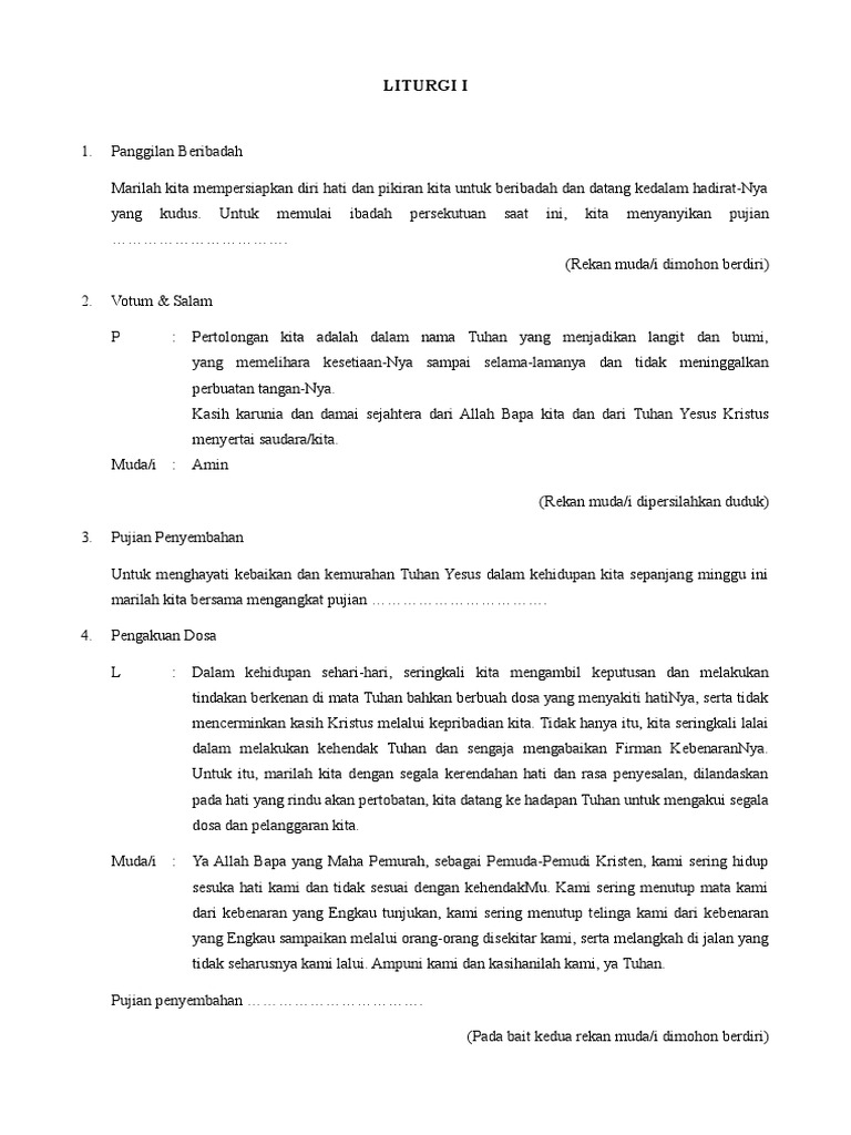 Liturgi Ibadah Spp-1 | PDF
