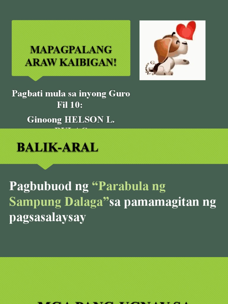 Presentation1 - Fil10 Mga Pang-Ugnay Sa Pagsasalaysay | PDF Presentation1 - Fil10 Mga Pang-Ugnay Sa Pagsasalaysay | PDF