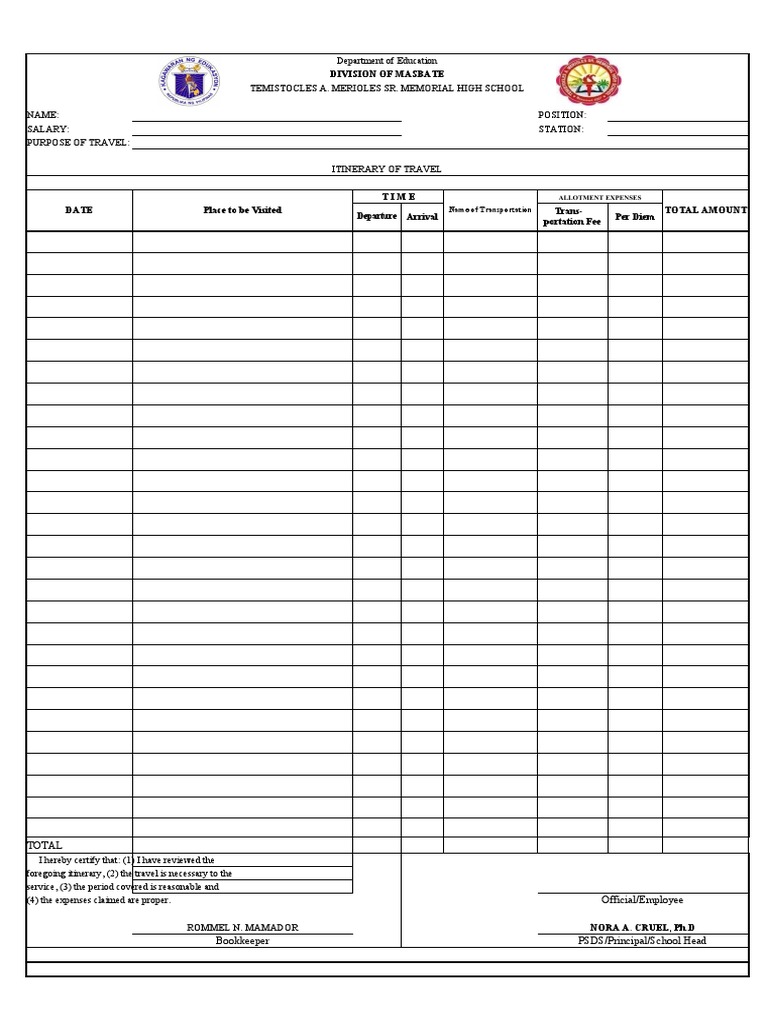 Cennr - Itinerary - Cert of Travel Completed | PDF