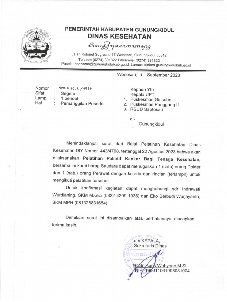 Surat Pemanggilan Peserta Pelatihan | PDF Surat Pemanggilan Peserta Pelatihan | PDF