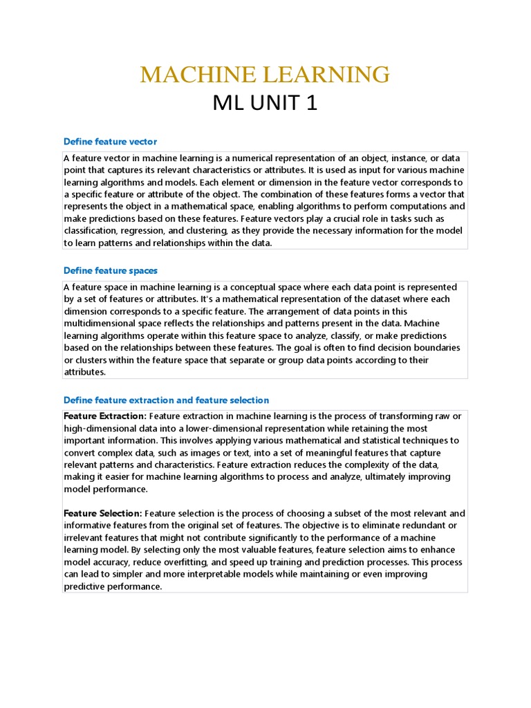 MACHINE LEARNING 1-5 (Ai &DS) | PDF | Support Vector Machine | Machine Learning