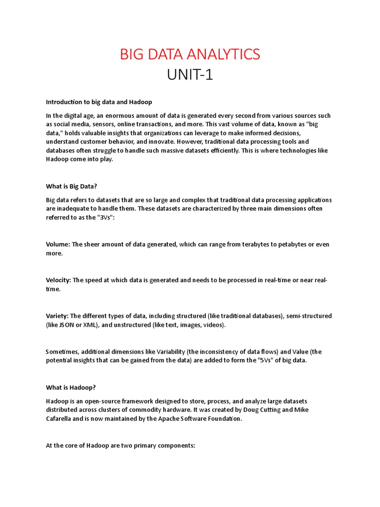 Big Data Analytics 1-5 | PDF | Apache Hadoop | Big Data