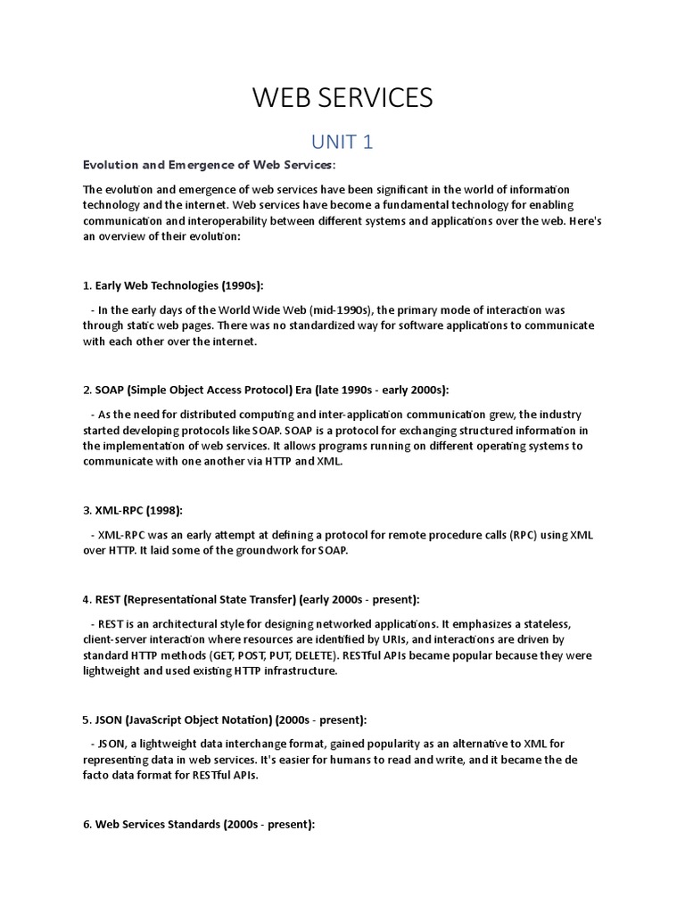 Evolution of Web Services Overview | PDF | Web Service ...