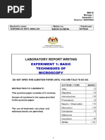 Lab Report Template - Exp1 SB015 2022 - Student's | PDF | Microscope | Optics