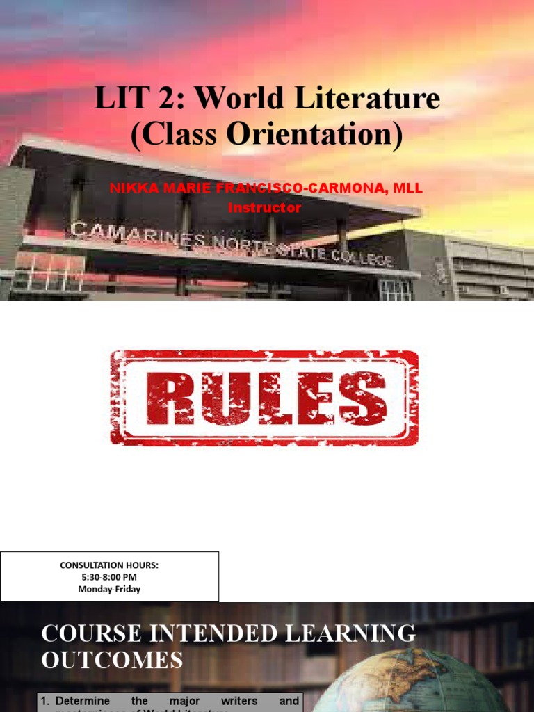 Lit 2 Course Orientation | PDF