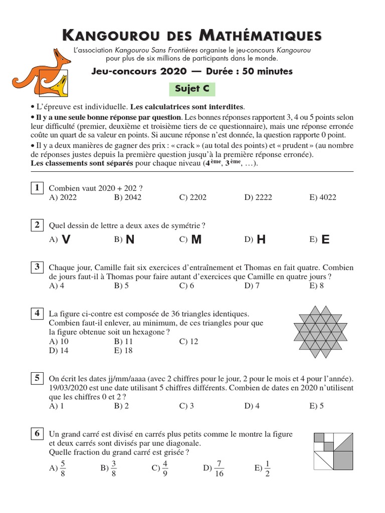 Kangourou 2020 C | PDF