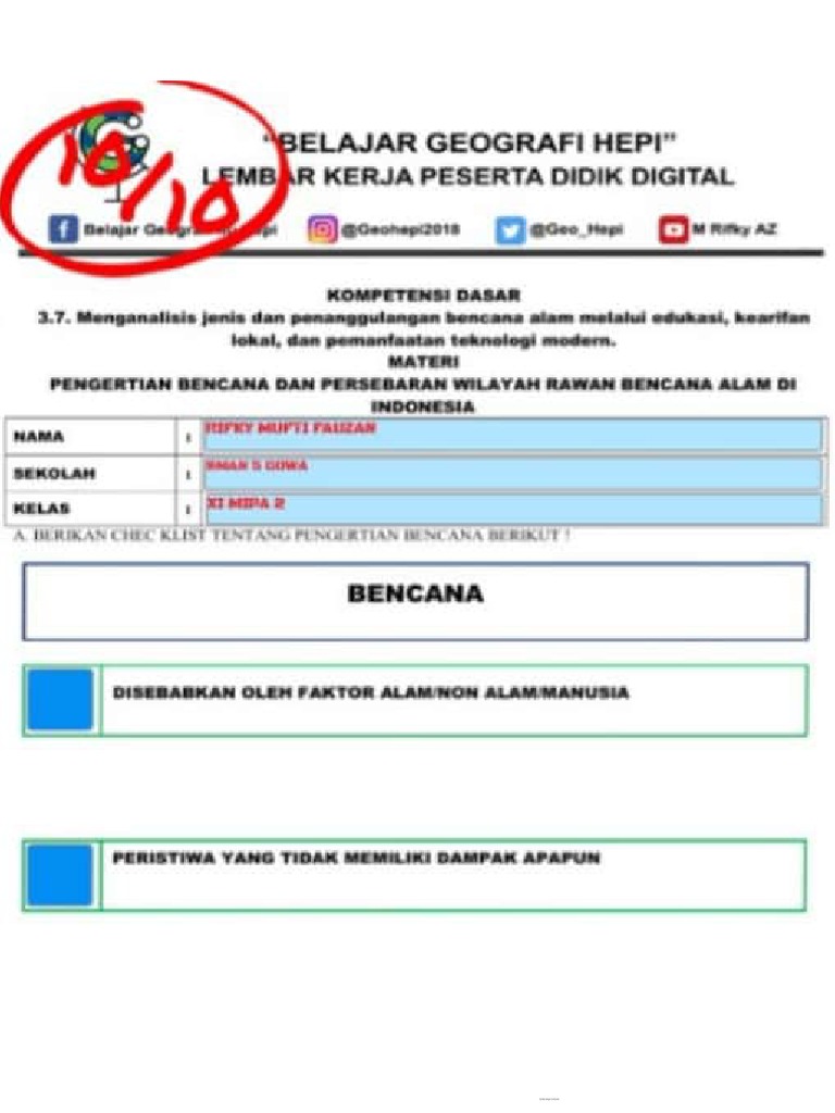 LKPD Mitigasi Bencana - Rifky Mufti Fauzan | PDF