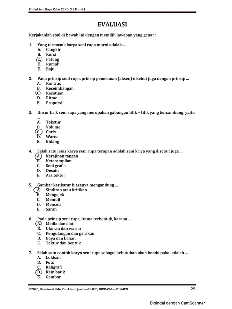 Soal PG Seni Rupa -Rifky Mufti Fauzan | PDF