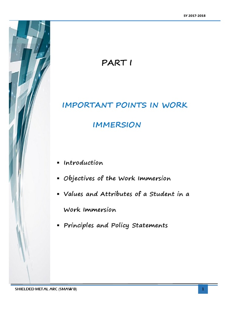 Work Immersion Guidelines for SHS Students | PDF | Career & Growth | Art