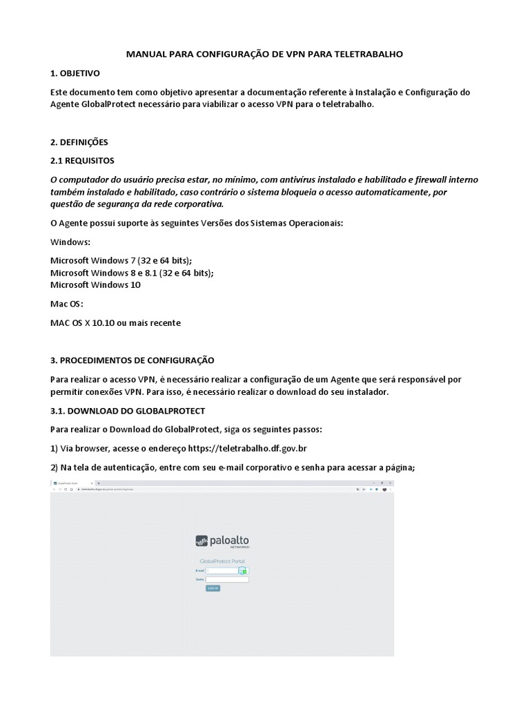 Manual para Configuração de VPN para Teletrabalho SEEC | PDF | Computadores