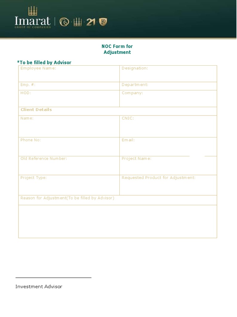 NOC Adjustment Form and Meeting Minutes | PDF | Business | Law