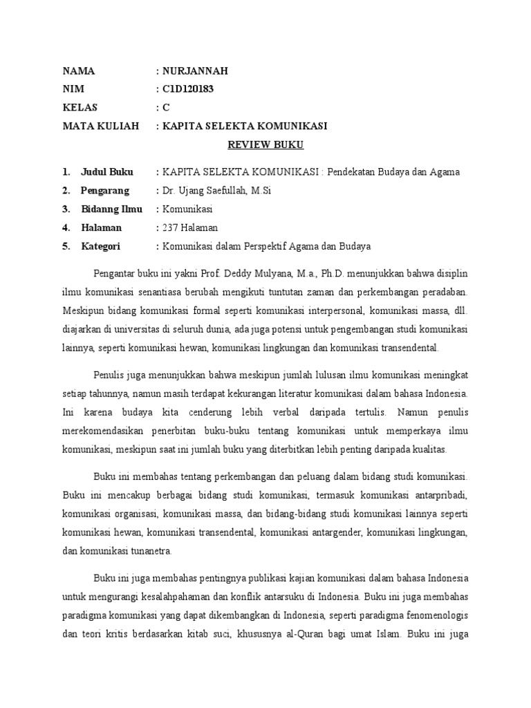 Tugas Review Buku Kapita Selekta Kom | PDF