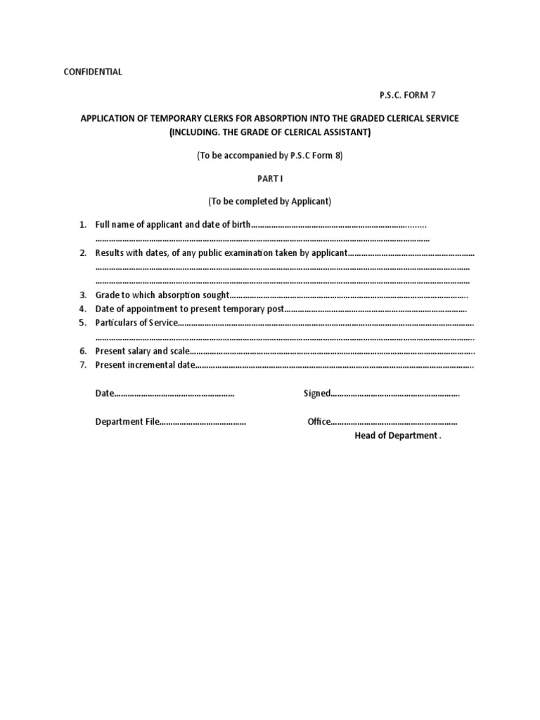 PSC Form 7 | PDF