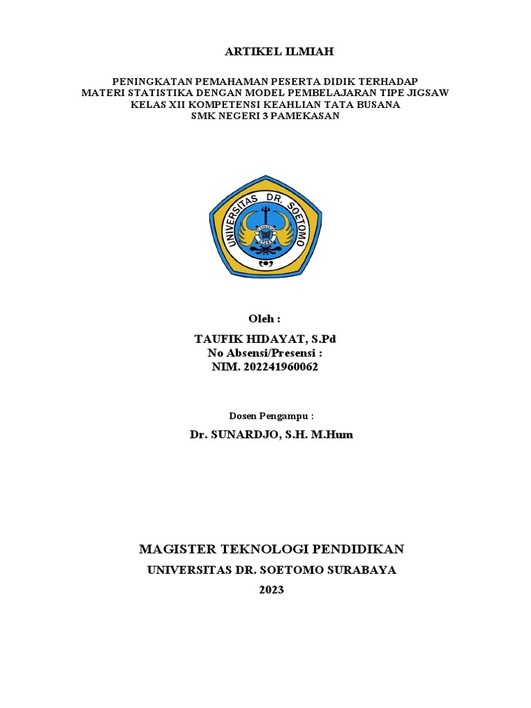 Taufik Hidayat-Artikel Ilmiah | PDF