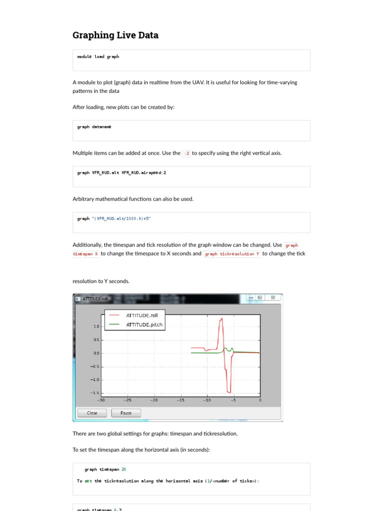 Graphing Live Data — MAVProxy documentation | PDF