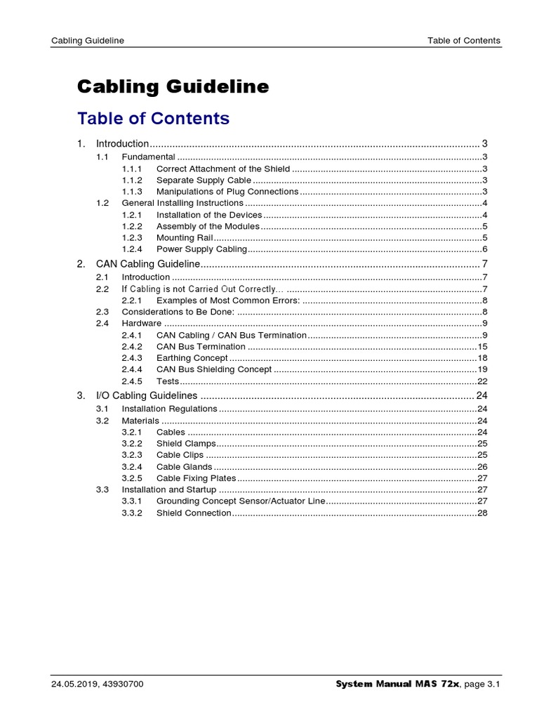 MAS72x EN 03 Cabling | PDF | Bit Rate | Electrical Connector
