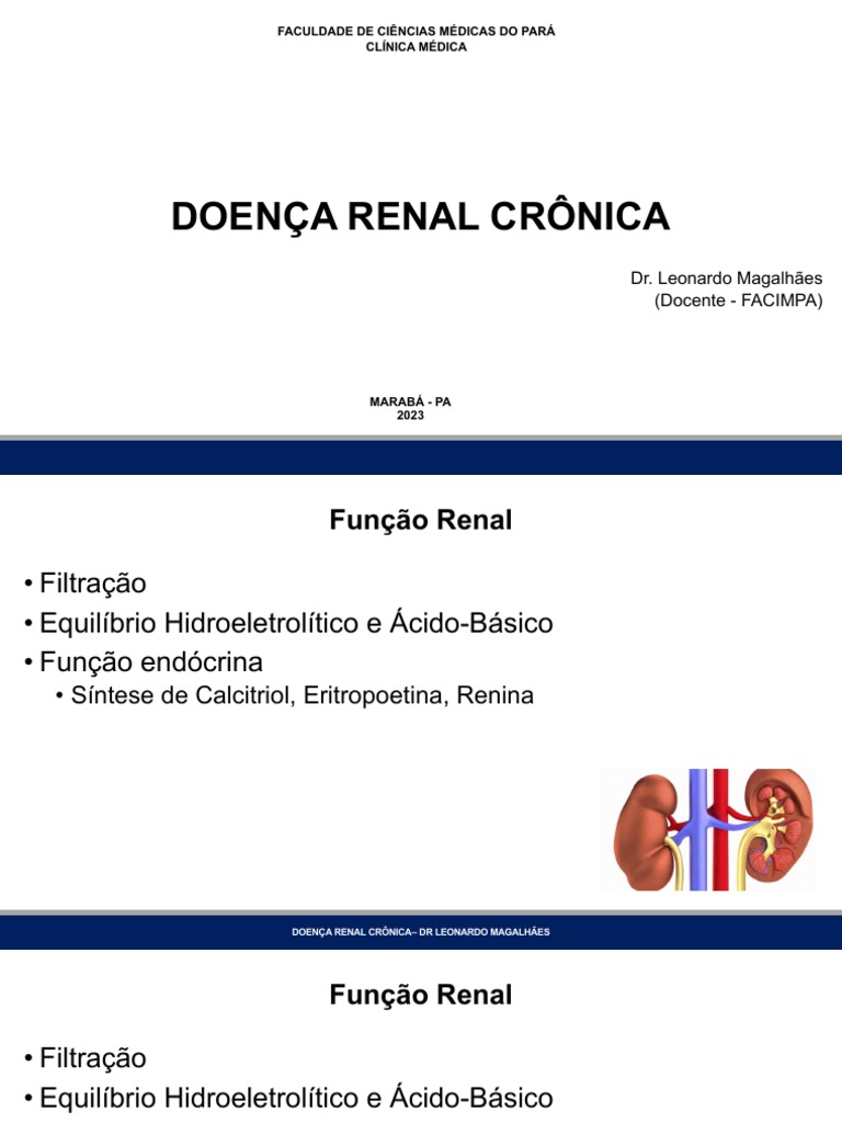 Aula - DRC | PDF | Doença renal crônica | Rim
