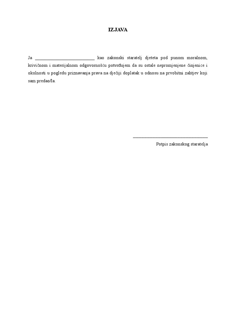 IZJAVA | PDF