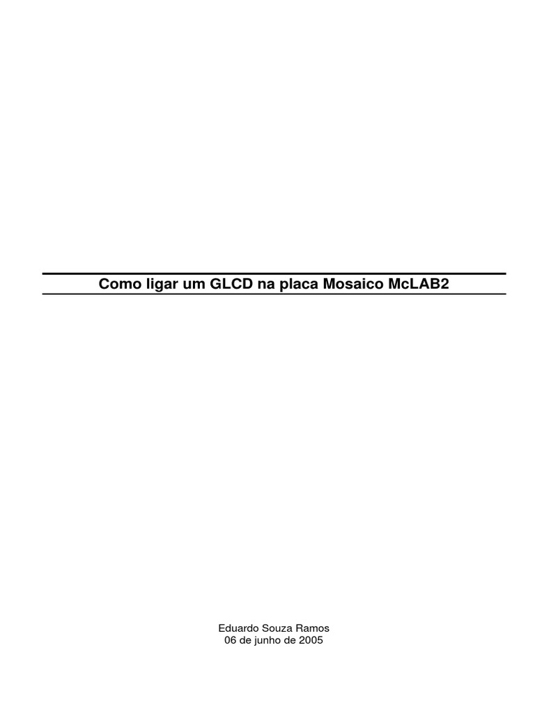 Como Ligar Um GLCD Na Placa McLAB2 | PDF