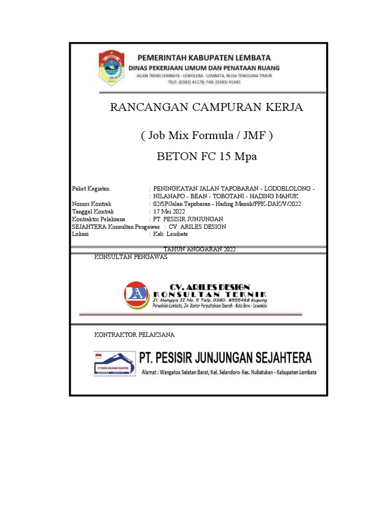 JMF Mortar Dan Beton - 091937 | PDF