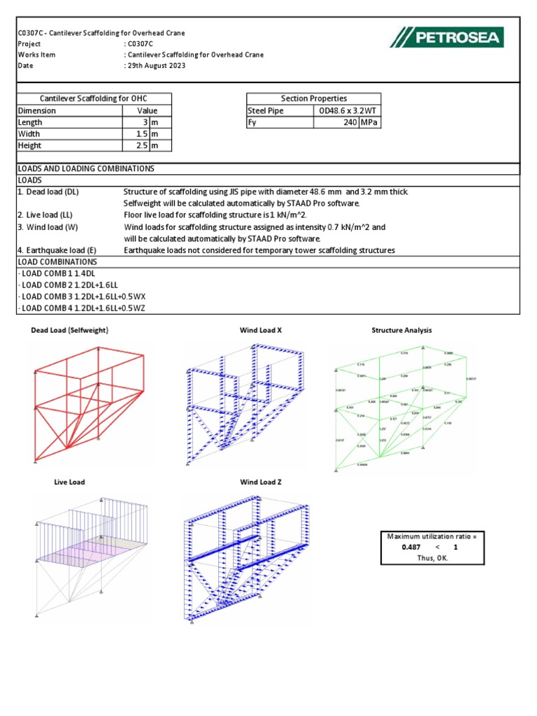 Cantilever Scaffolding Calculation | PDF | Scaffolding | Applied And Interdisciplinary Physics