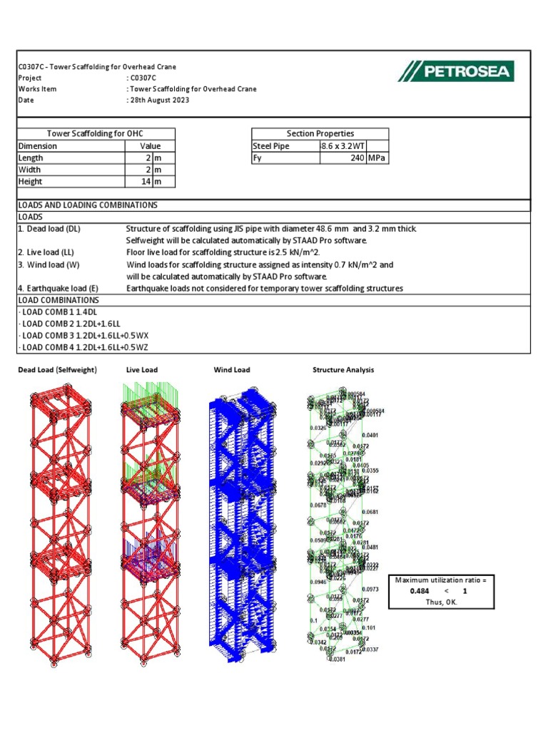 Scaffolding Calculation | PDF | Scaffolding | Engineering