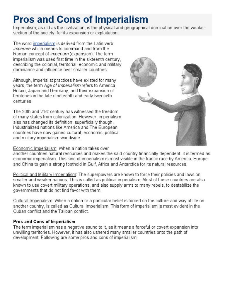 Pros and Cons of Imperialism | PDF