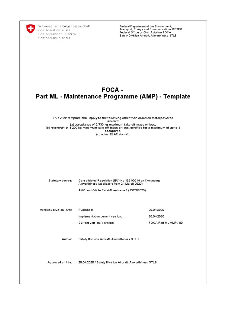 Aircraft Maintenance Program Template | PDF | Business | Technology & Engineering