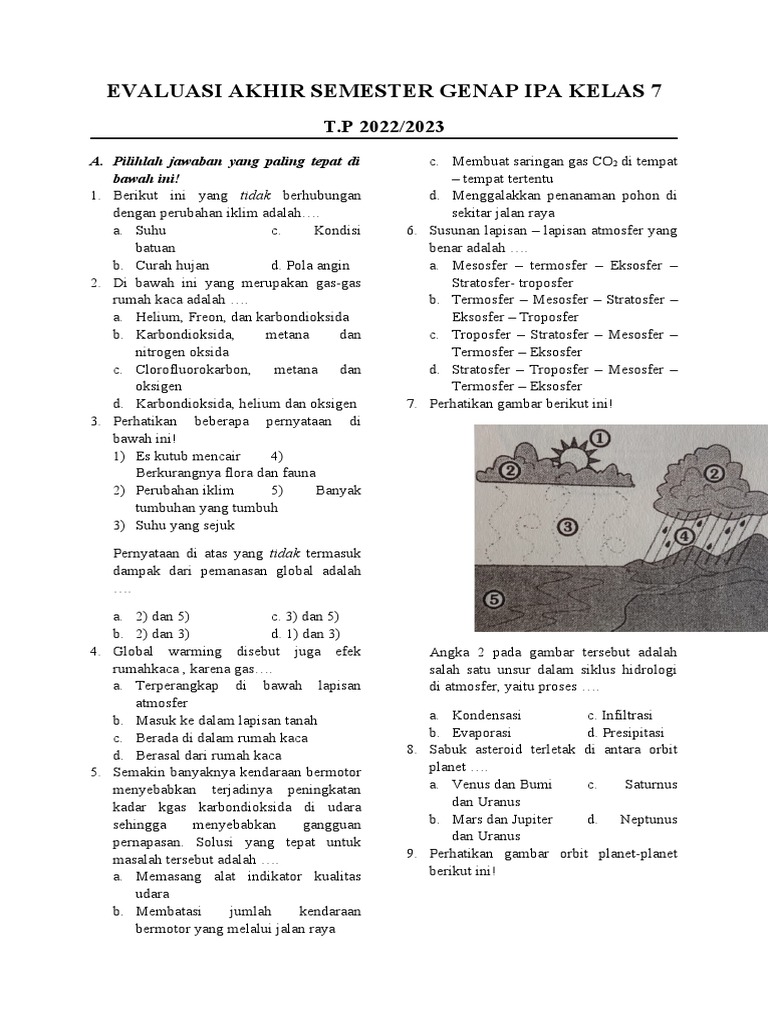 Uas Ipa Kelas 7 Sem 1 | PDF