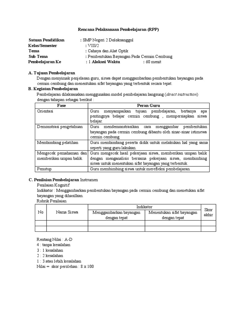 RPP Cahaya Ria | PDF