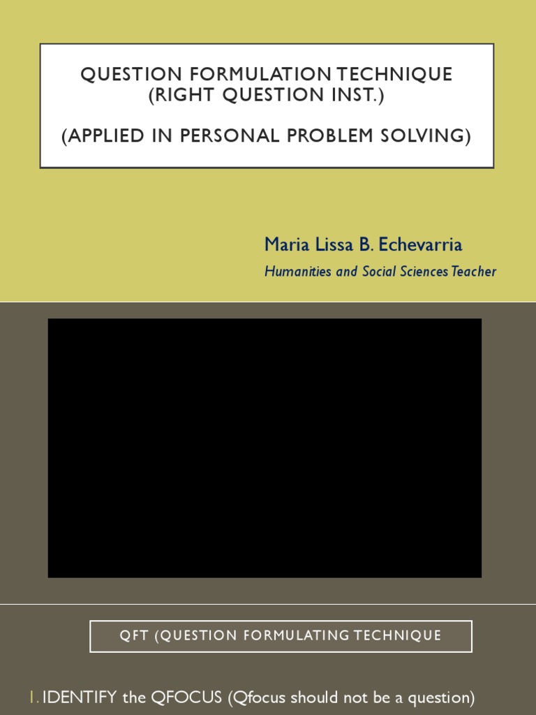 Question Formulation Technique Pdf