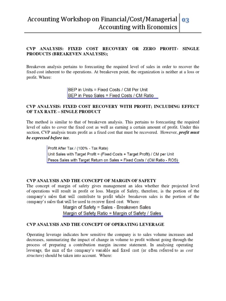 B. 03 CVP Analysis | Download Free PDF | Economies | Business Economics