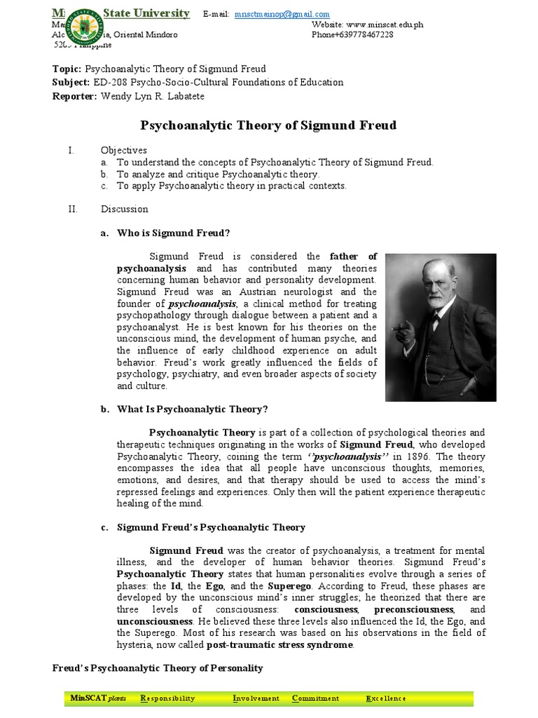 Psychoanalytic Theory | PDF