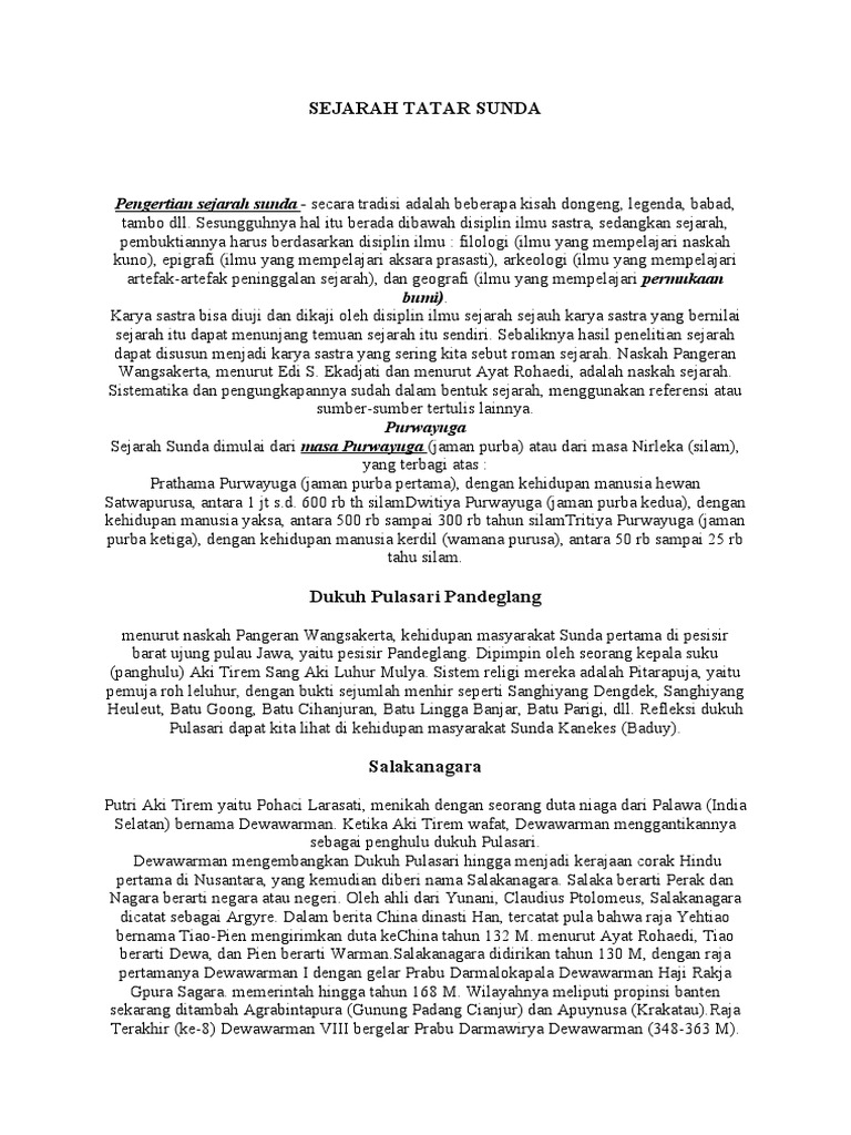 Sejarah Tatar Sunda | PDF