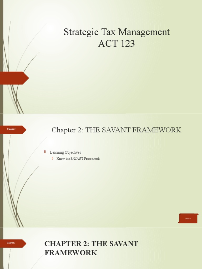 SAVANT Framework in Tax Management | PDF | Taxes | Strategic Management
