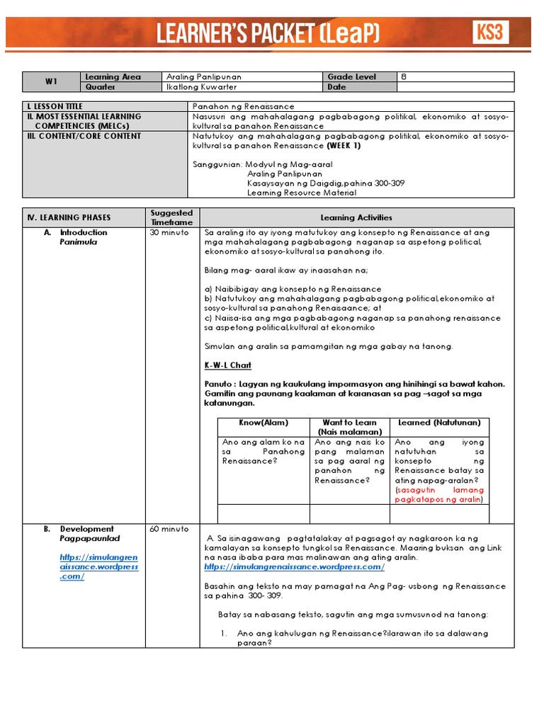LeaP AP G8 Week 1 Q3 | PDF