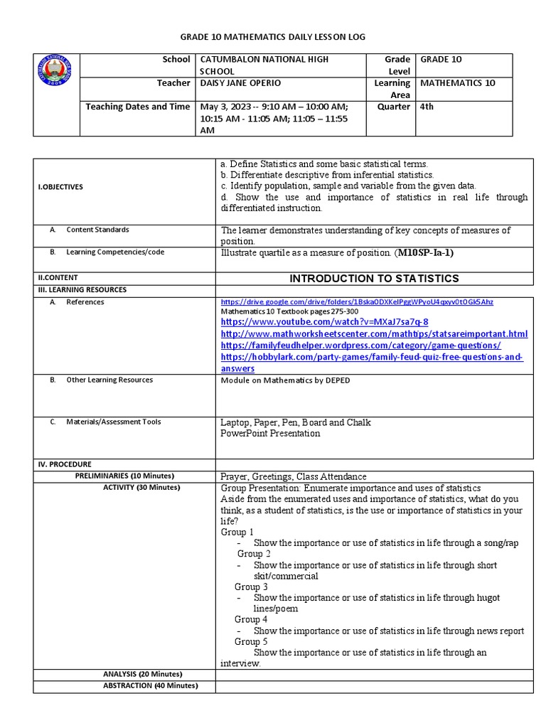 4th Quarter MATH DLL-4As-PR-2-Materials-and-Methods | Download Free PDF ...