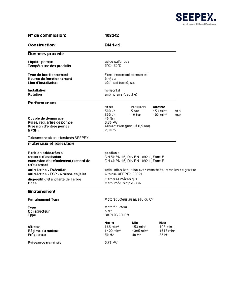 SEEPEX Datasheet 408242 | PDF