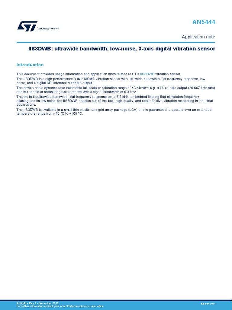 IIS3DWB Vibration Sensor Guide | PDF