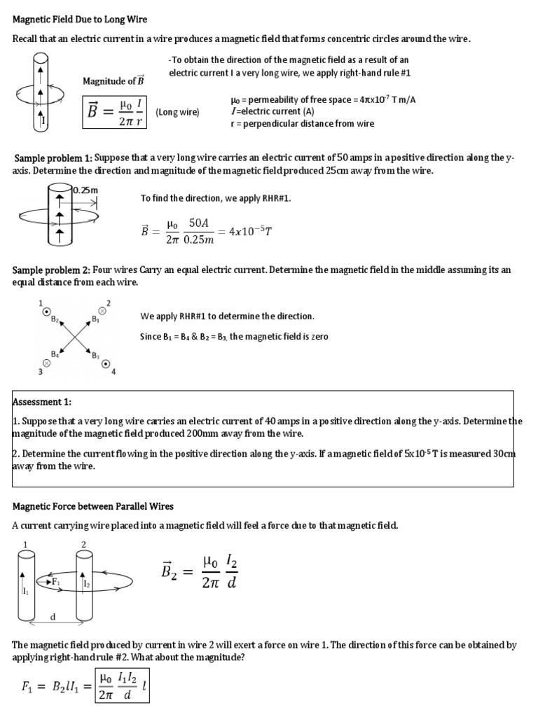 000 Magnetic Field Due To Long Wire | PDF