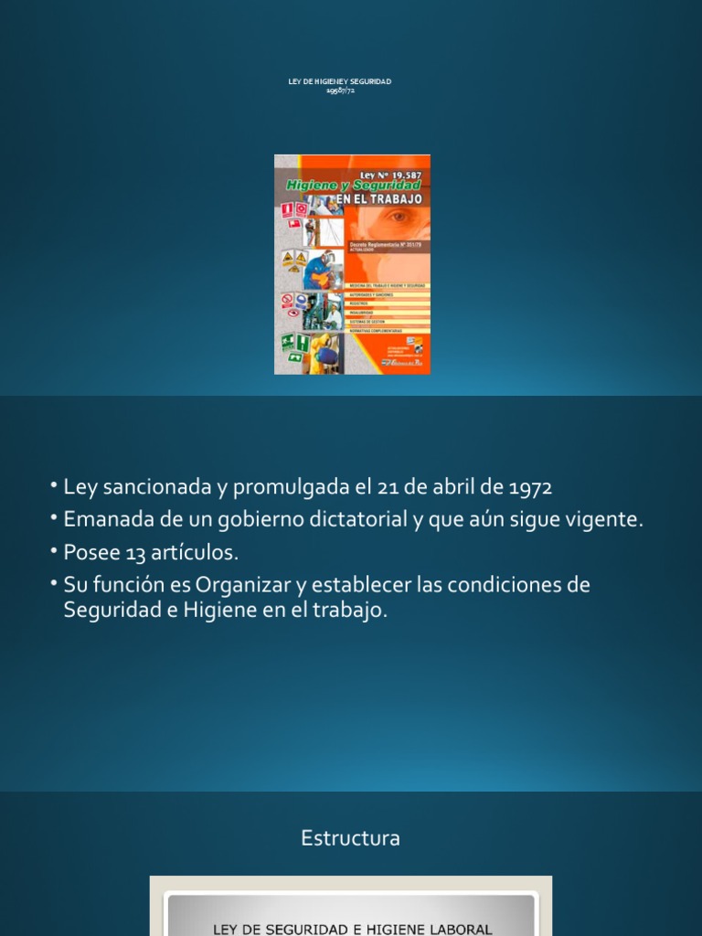 Ley de Higiene y Seguridad 19587 y Decreto 351 | PDF | Ventilación ...