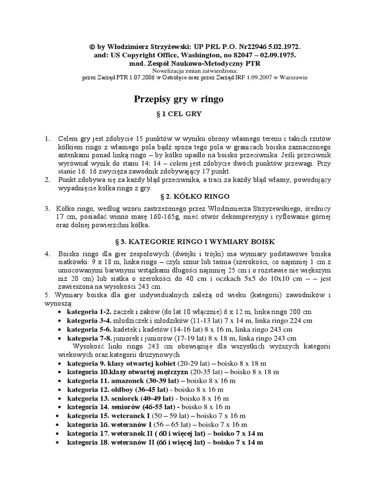 Przepisy Gry W Ringo | PDF