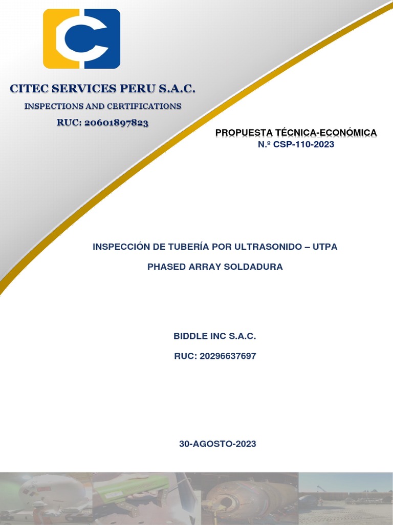 CSP-110-2023 Inspeccion Por Ultrasonido Utpa | PDF | Perú