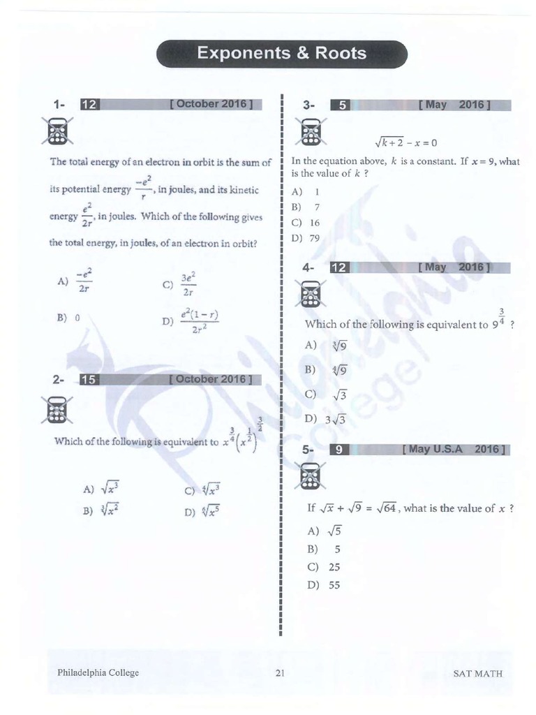 Exponents and Roots | PDF