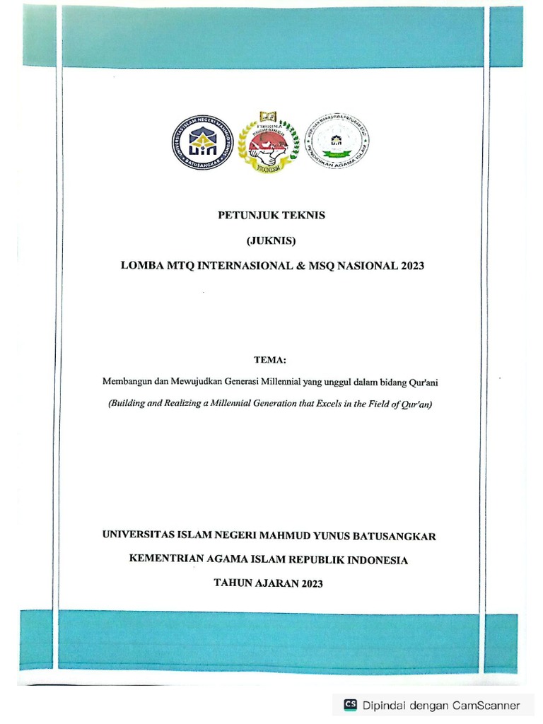 JUKNIS MTQ Internasional Dan MSQ Nasional 2023 | PDF
